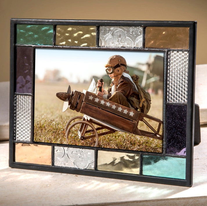 Pic 386 Multi Colored Glass - Easel Back Frame – J Devlin Glass Art ...